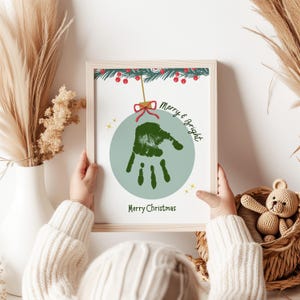 Christmas Ornament Handprint Art, Printable | Xmas Gift for Parents ...