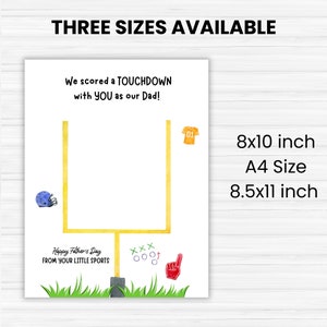 Fathers Day Football Handprint Art Craft, PRINTABLE | Sports Gift for ...