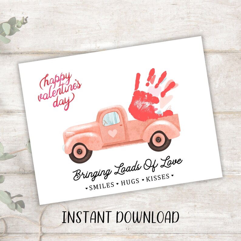 Printable Valentines Handprint Art Craft for Baby, Valentines Day Craft ...