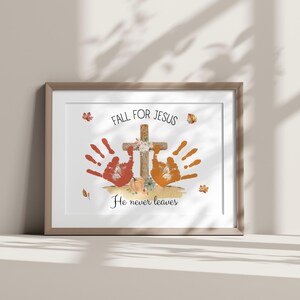 Fall Handprint Art: "fall for Jesus" | Printable Christian Preschool ...