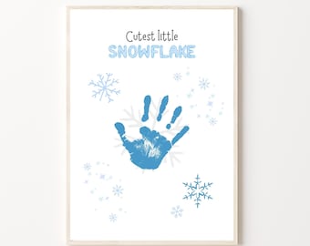 Winter Handprint Art Craft, Printable, Christmas or Holiday DIY Card ...