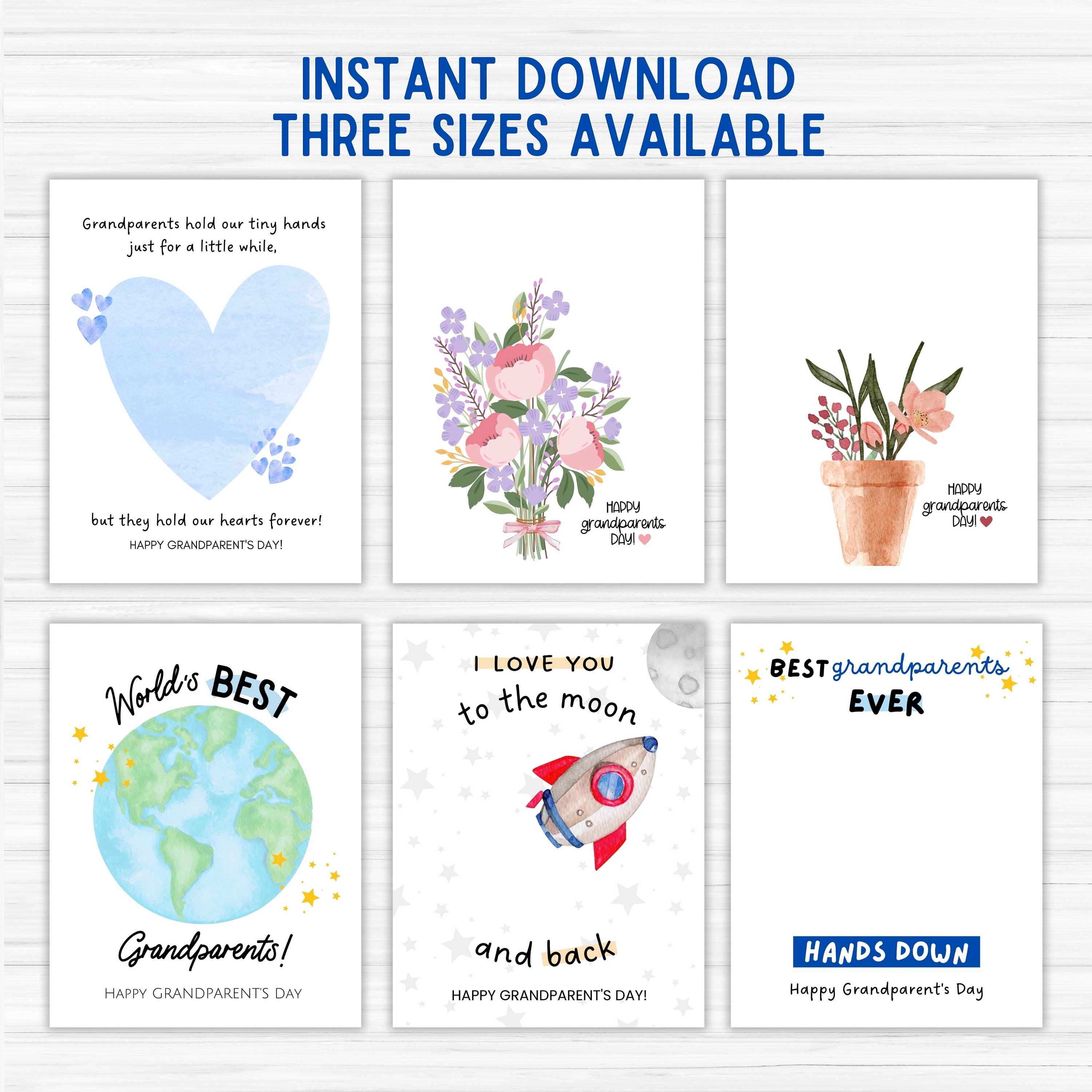 Grandparents Day Handprint Art Bundle, Printable | Craft Gift for ...