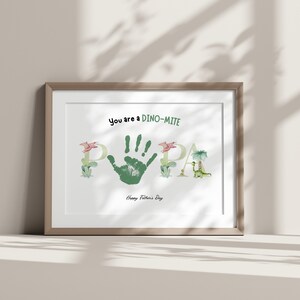 Fathers Day Dinosaur Handprint Art Craft, Printable | Gift for Papa ...