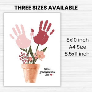 Grandparents Day Handprint Art Bundle, Printable | Craft Gift for ...