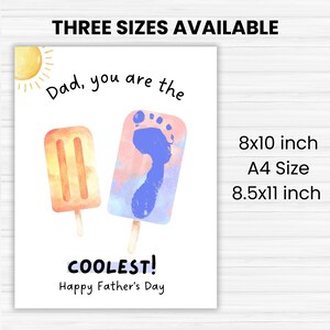 Father's Day Footprint Handprint Art Craft, PRINTABLE | Gift for Dad ...