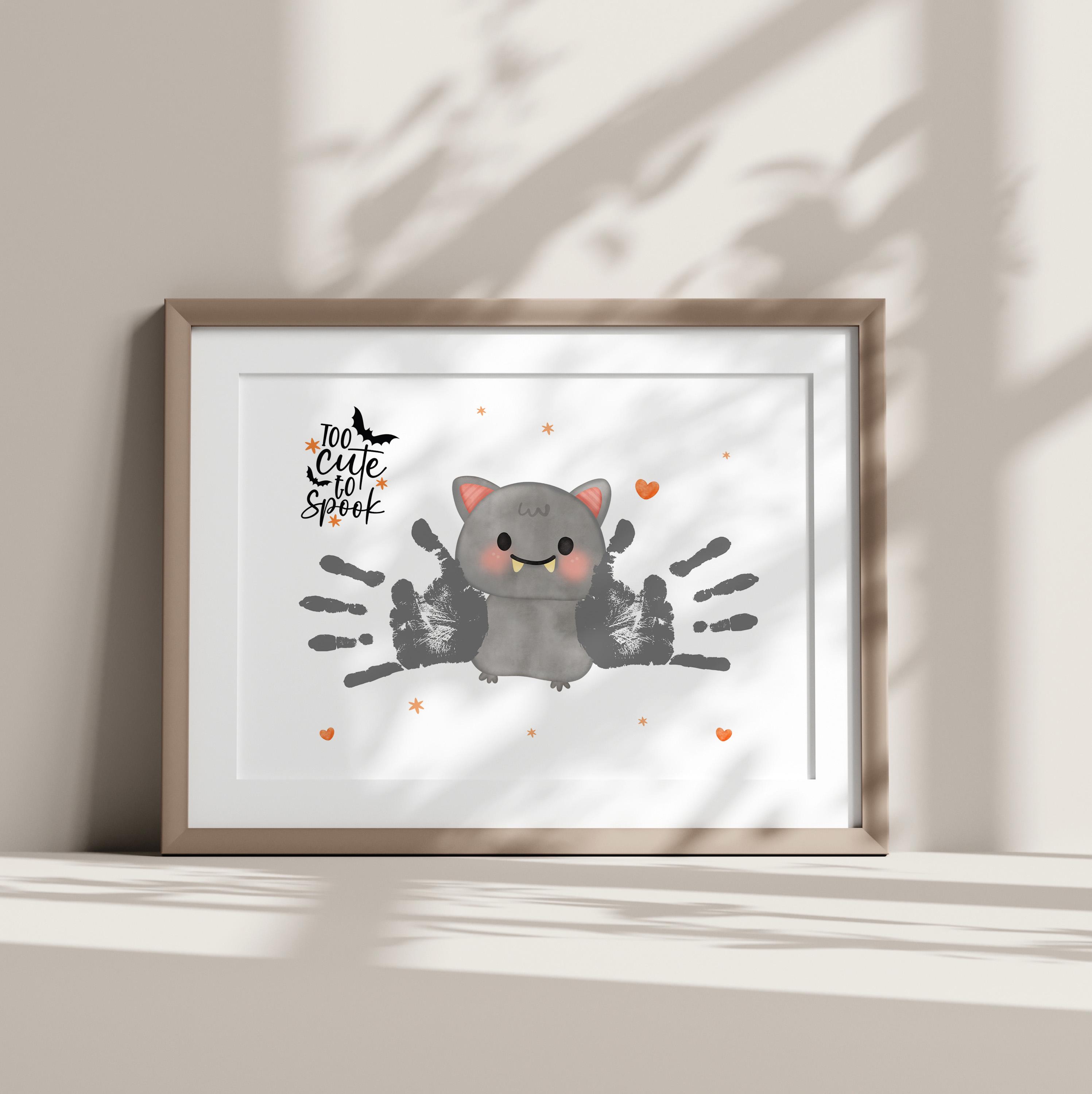 Halloween Bat Handprint Art, Printable Craft | Too Cute to Spook ...
