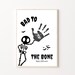 Printable Bad to the Bone Halloween Handprint Art Craft | Skeleton ...