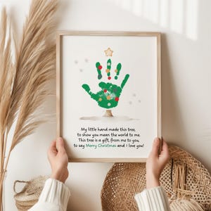 Christmas Tree Handprint Art, Printable | DIY Xmas Gift for Parents ...