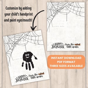Halloween Spider Handprint Art Craft PRINTABLE DIY - Etsy