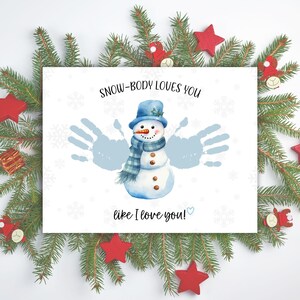 Winter Handprint Art Craft, Printable, Christmas or Holiday DIY Card ...