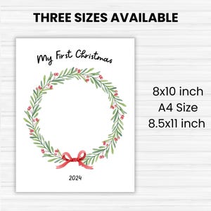 My First Christmas Footprint Art Craft, Printable | Baby 1st Xmas ...