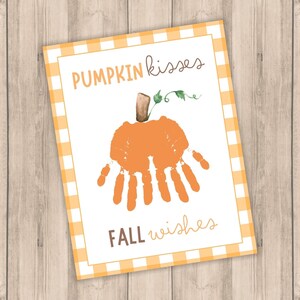 Fall or Thanksgiving Handprint Craft, Printable | Pumpkin Handprint Art ...