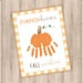 Fall or Thanksgiving Handprint Craft, Printable | Pumpkin Handprint Art ...