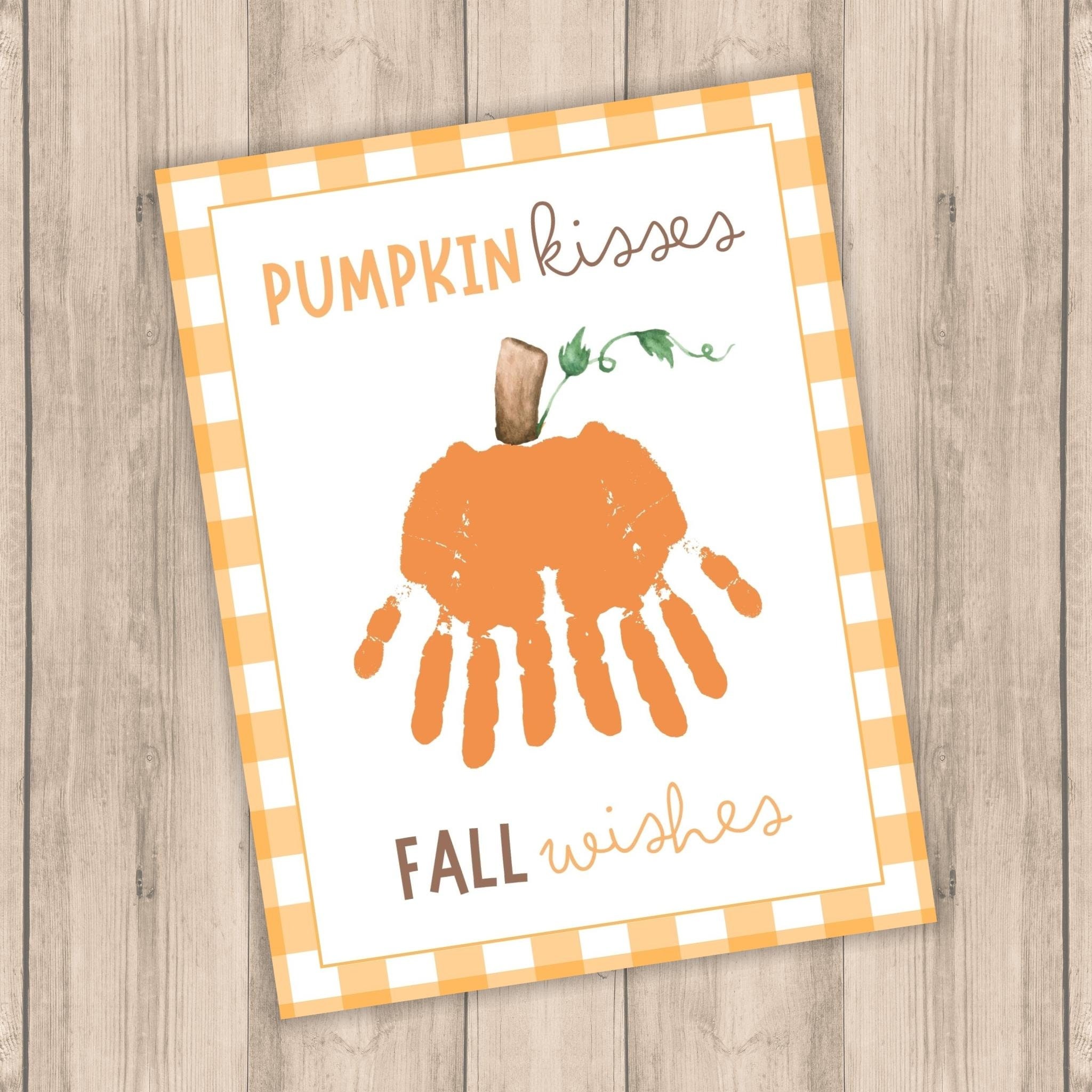 Fall or Thanksgiving Handprint Craft, Printable | Pumpkin Handprint Art ...