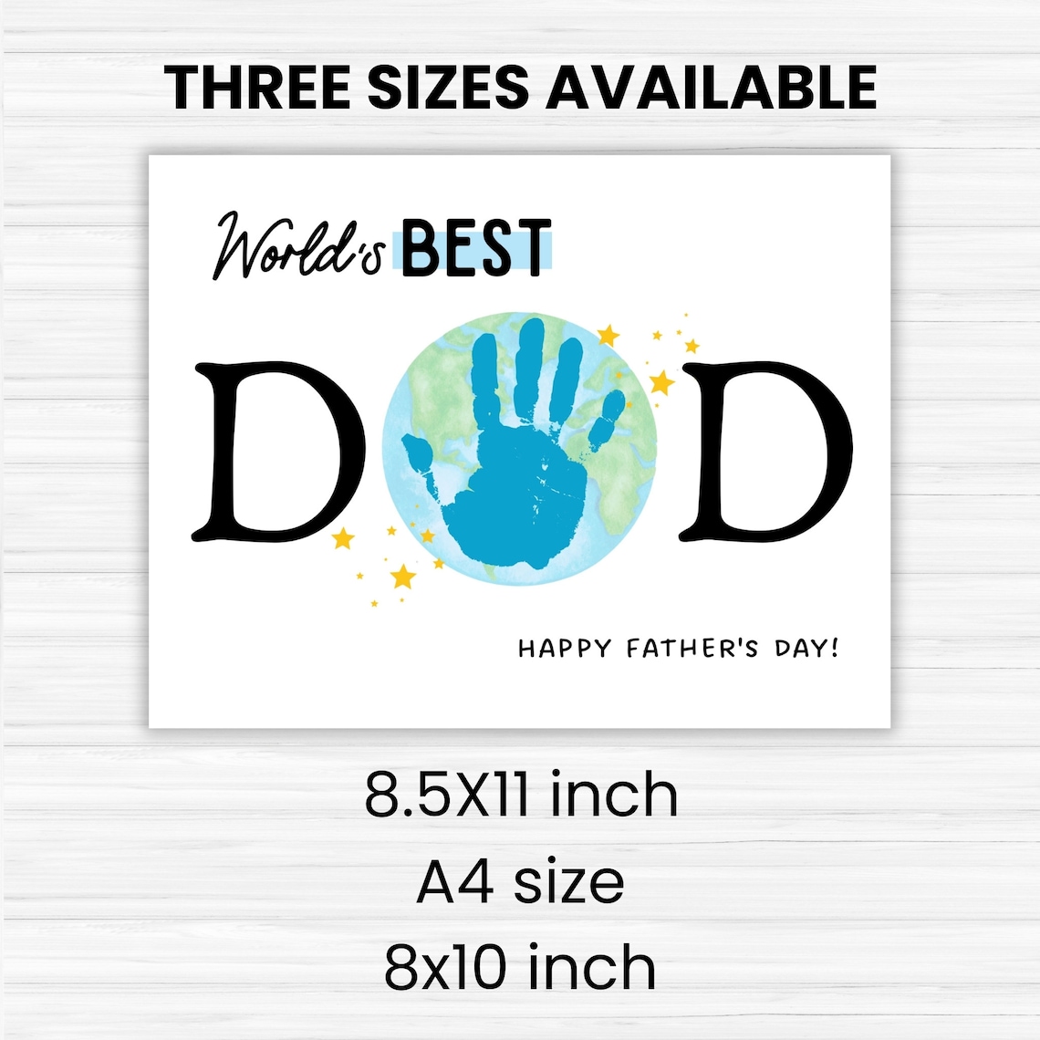 Fathers Day Handprint Art Craft, PRINTABLE | Gift for Dad From Kids ...