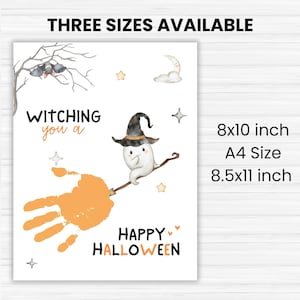 Halloween Handprint Art Craft, PRINTABLE | DIY Halloween Card Activity ...