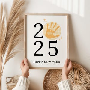 2025 New Years Handprint Art Poem, Printable | New Years Eve Craft ...