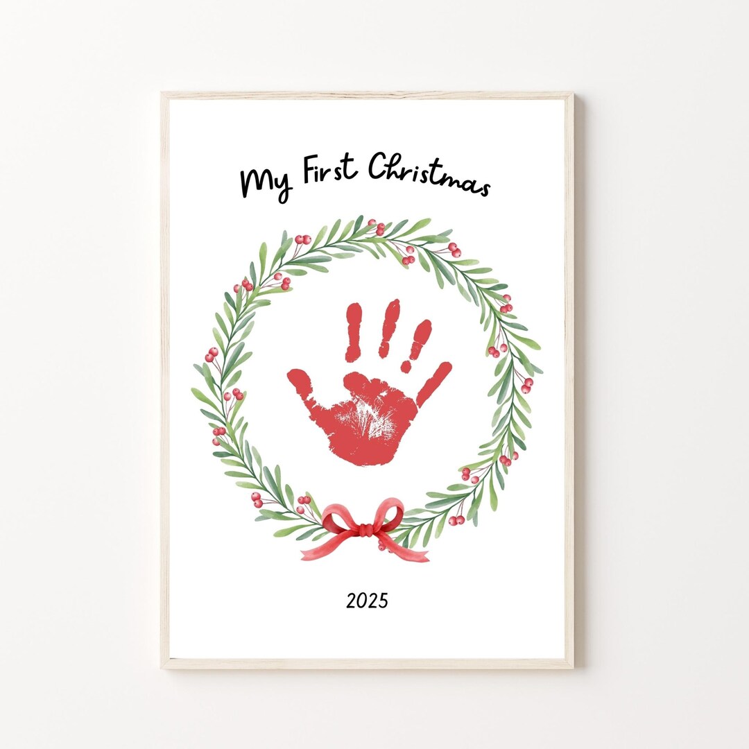 My First Christmas: Handprint Art for Infants and Toddlers, Printable ...