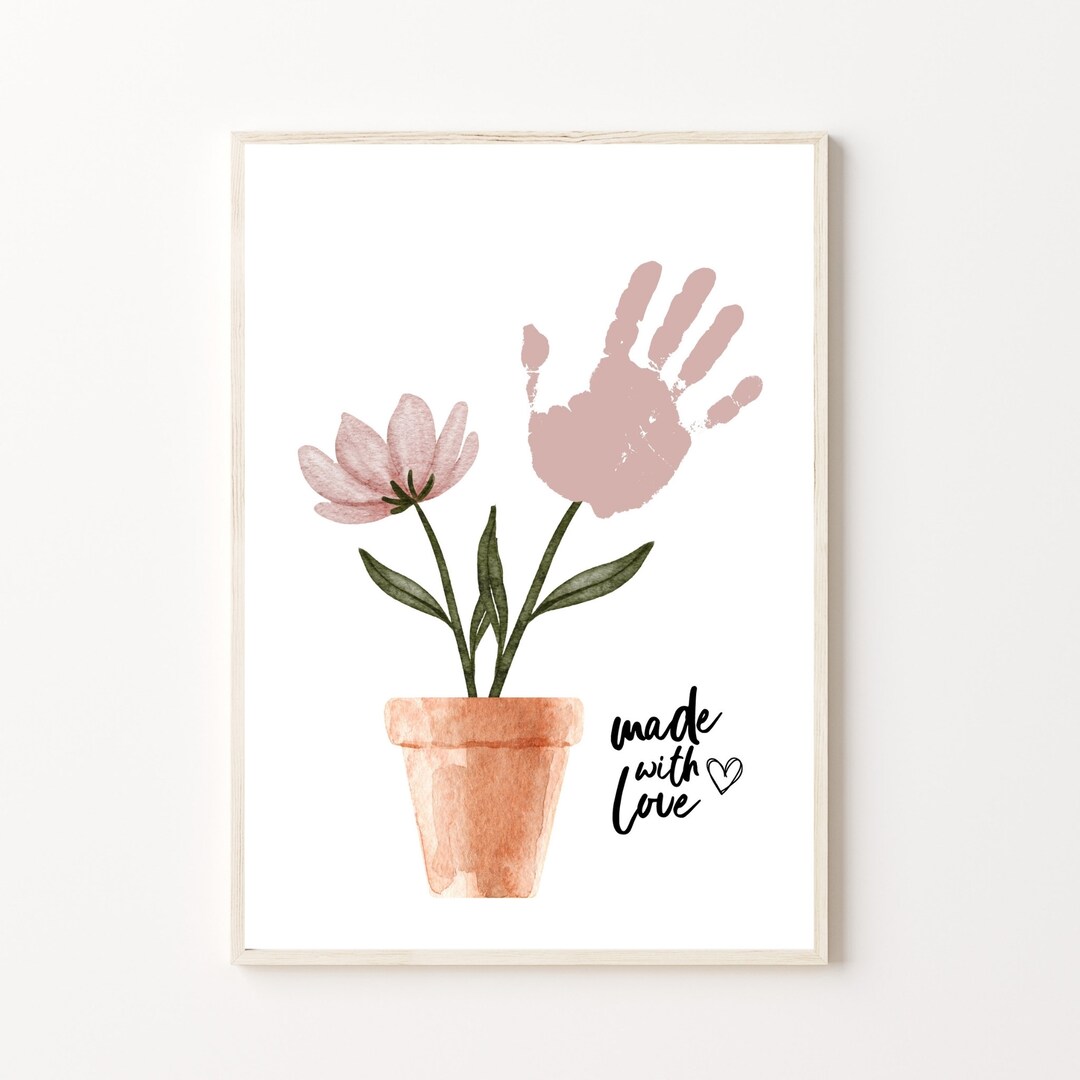 Flower Handprint Craft Art, Mothers Day Activity, for Mom or ...