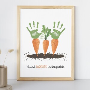 Easter Carrot Handprint Art Craft, Printable | Preschool or Daycare ...