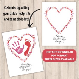 Valentines Handprint Footprint Art Craft for Baby, Valentines Day ...
