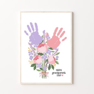 Grandparents Day Handprint Art Bundle, Printable | Craft Gift for ...