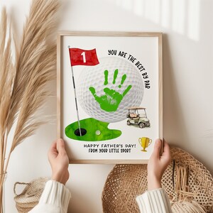 Fathers Day Golf Handprint Art Craft, PRINTABLE | Gift for Dad or ...