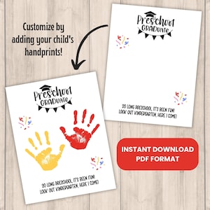 Preschool Graduation Handprint Art Craft, Printable | Last Day of ...
