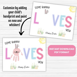 Easter Handprint Art Craft, Printable | Kids Baby Toddler or Preschool ...