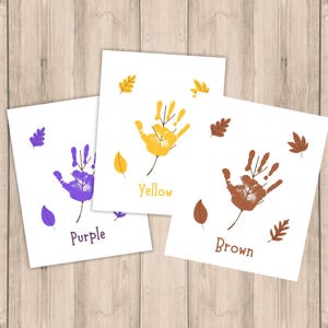 Printable Fall Leaves Color Matching Handprint Art – Fall Craft for ...
