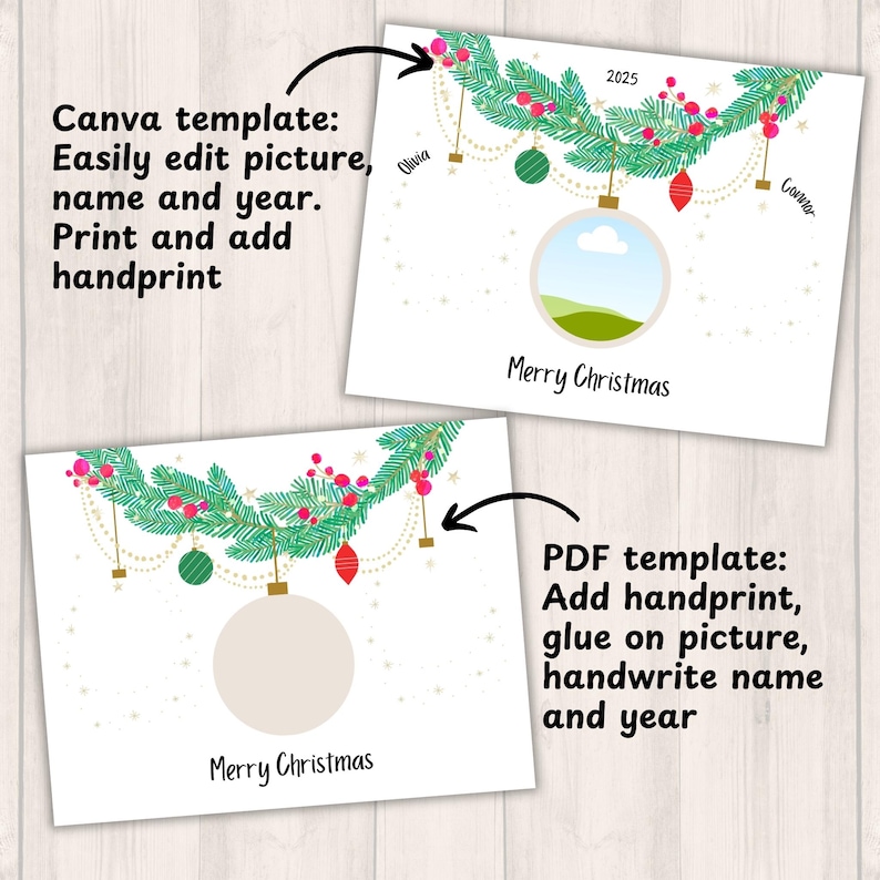 Christmas Handprint Craft Template | Sibling Handprint Ornament Art ...