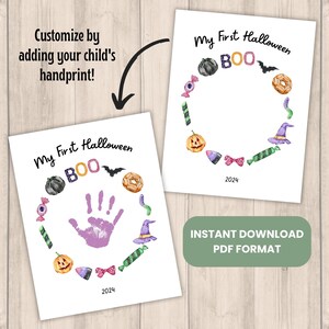 Baby's 1st First Halloween Handprint Footprint Craft, Printable | Baby ...