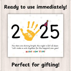 2025 New Years Handprint Art Poem, Printable | New Years Eve Craft ...
