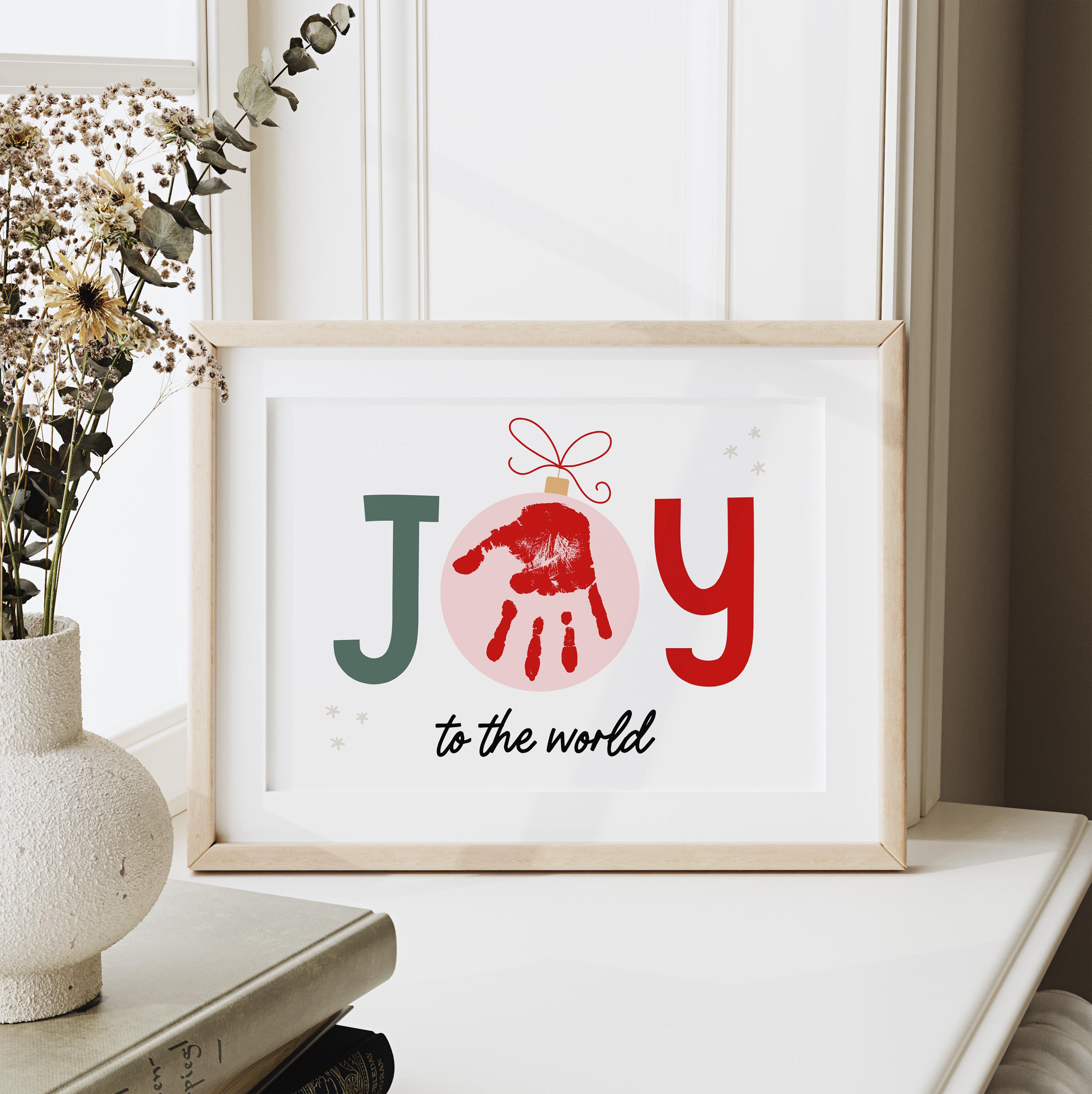 Joy to the World Handprint Art Printable | Christmas Ornament Craft for ...