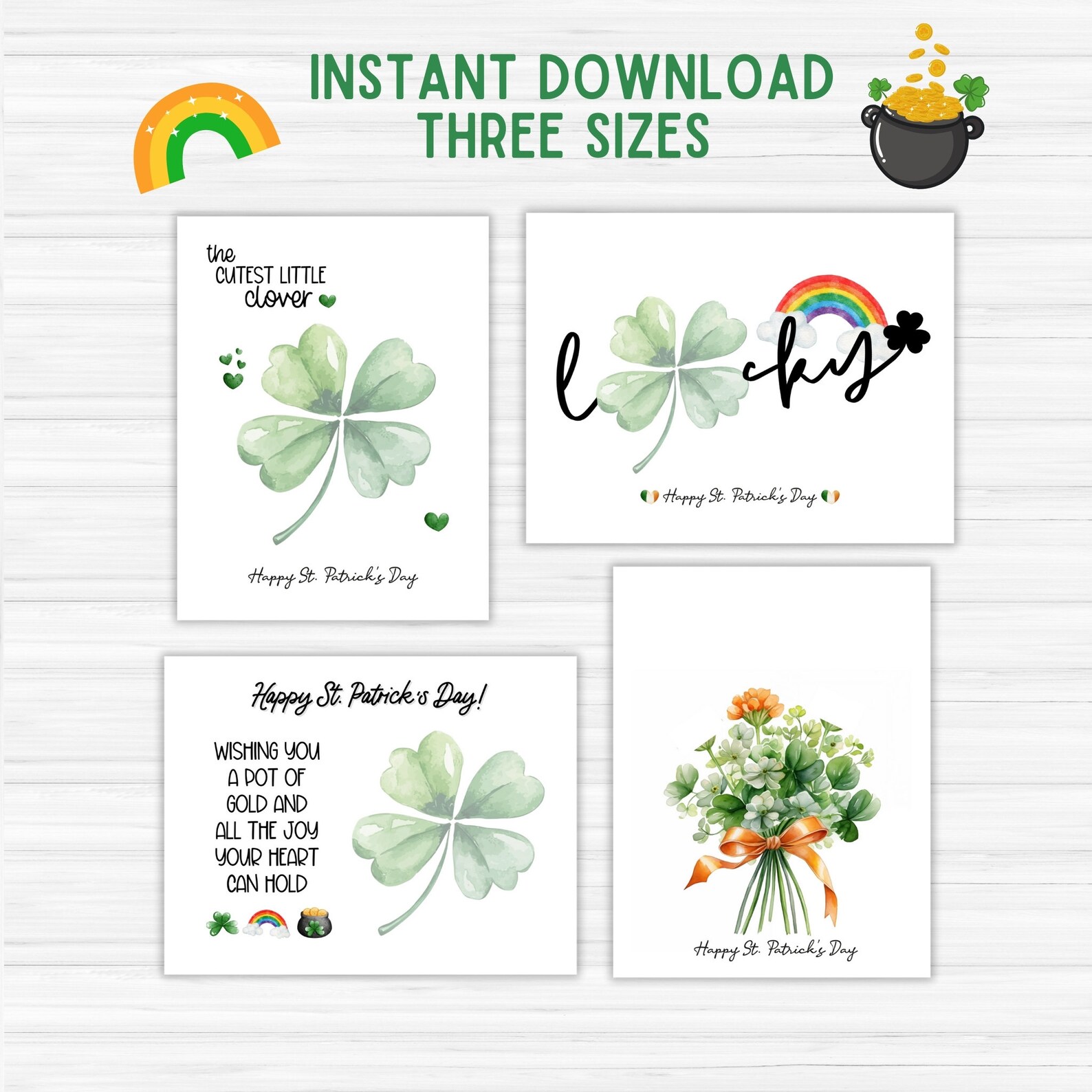 St Patricks Day Handprint Art Craft Bundle, Printable Saint Patricks ...