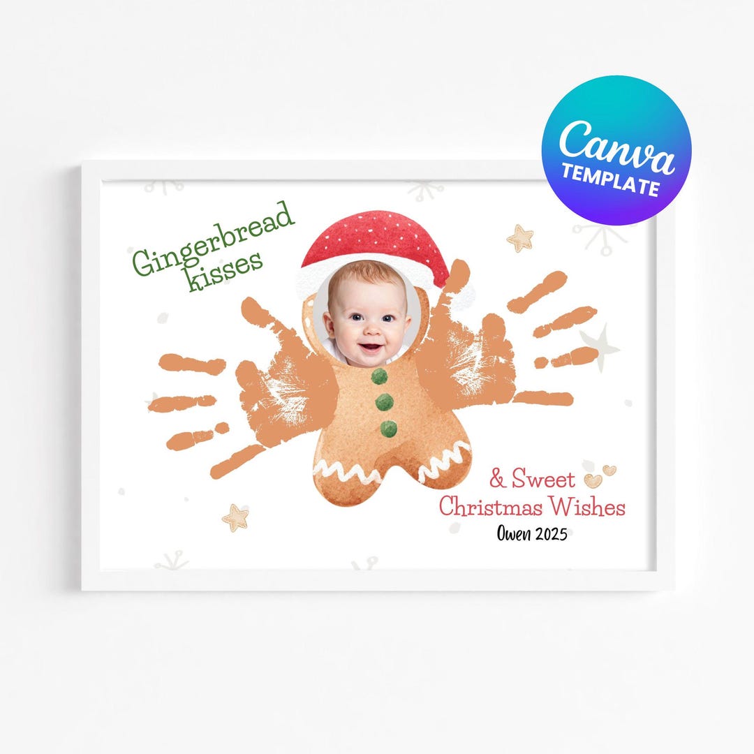 Christmas Handprint Craft Template | Gingerbread Handprint Art With ...
