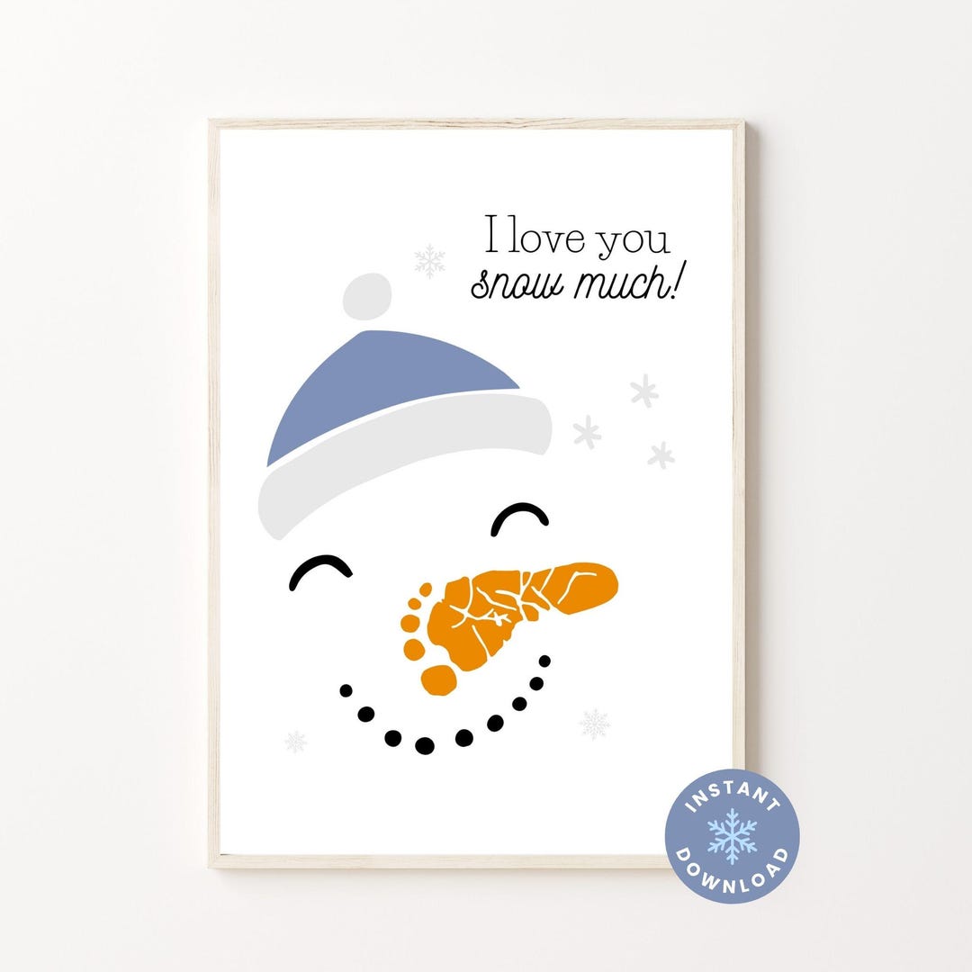Winter Handprint Craft | Snowman Kids Footprint Craft Printable | I ...
