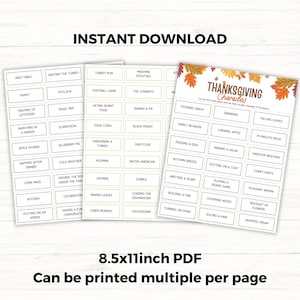 Thanksgiving Games Bundle, Printable | Family Thanksgiving Game for ...