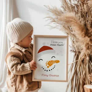 Christmas Snowman Handprint Art Printable | Xmas Gift From Kids, Craft ...
