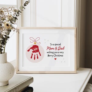Christmas Ornament Handprint Art, Printable | DIY Xmas Gift for Parents ...