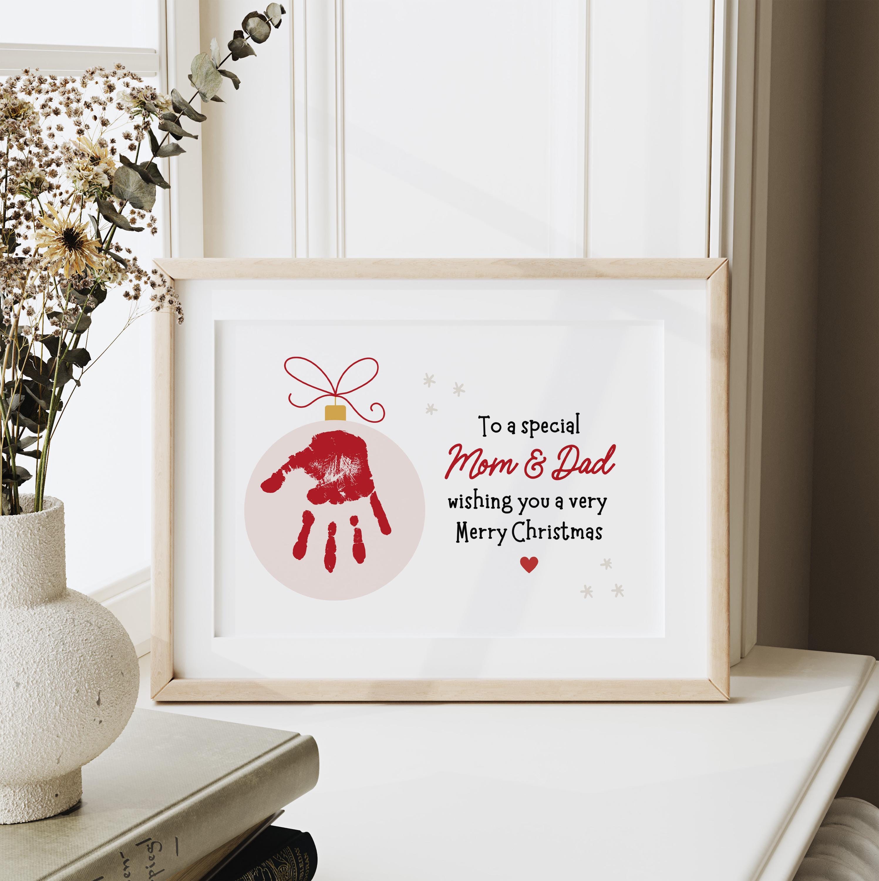 Christmas Ornament Handprint Art, Printable | DIY Xmas Gift for Parents ...