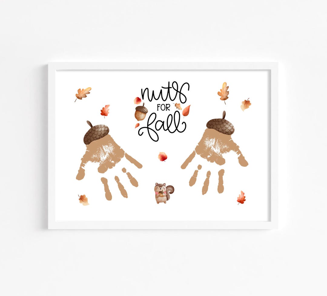 Fall Handprint Craft, Printable | Acorn Handprint Art, Autumn, Kids ...