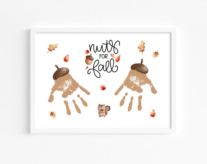 Fall Handprint Craft, Printable | Acorn Handprint Art, Autumn, Kids ...
