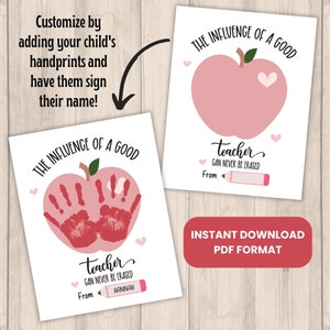 Teacher Appreciation Handprint Art Craft, Printable End of School Year ...
