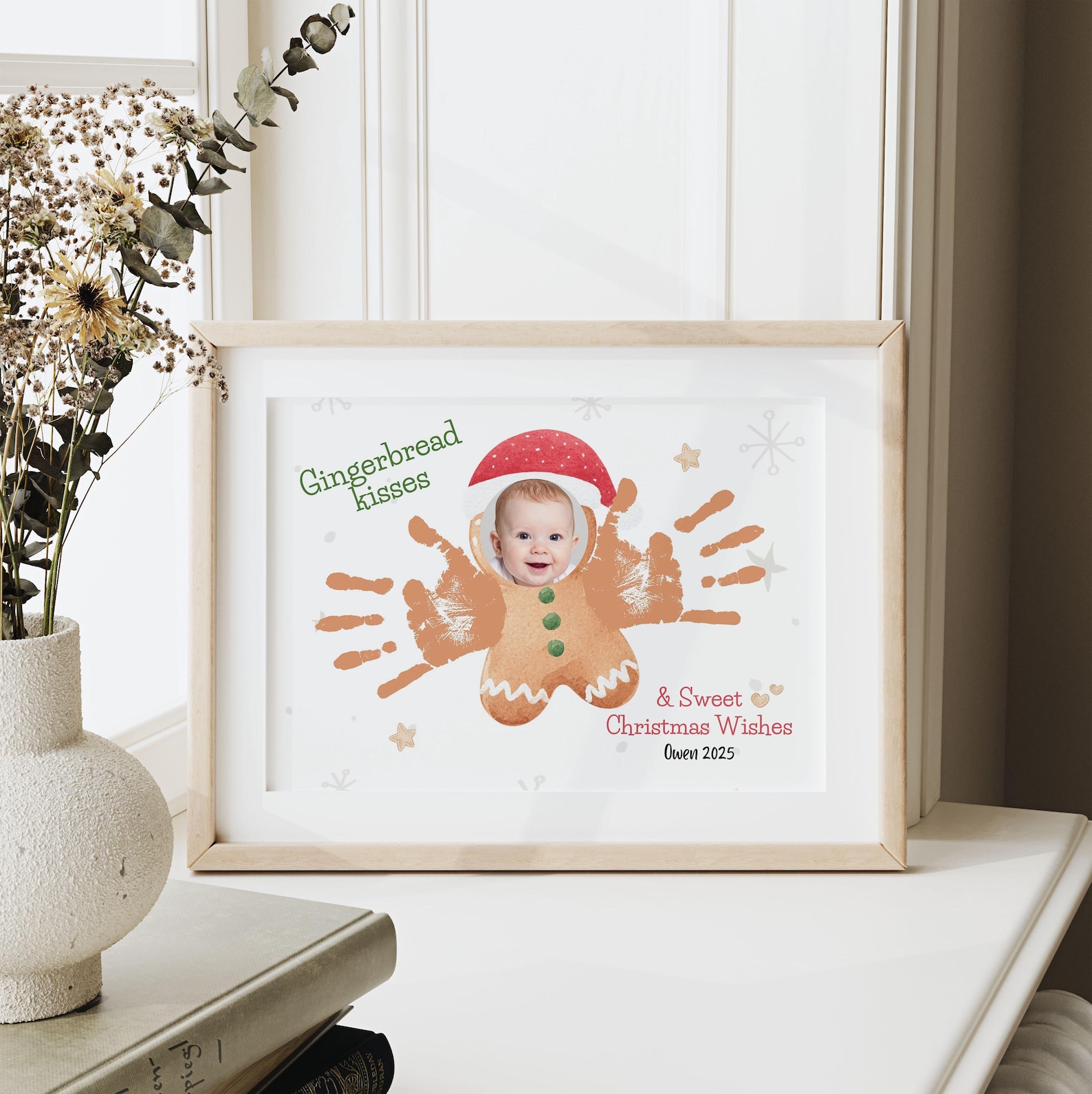Christmas Handprint Craft Template | Gingerbread Handprint Art With ...