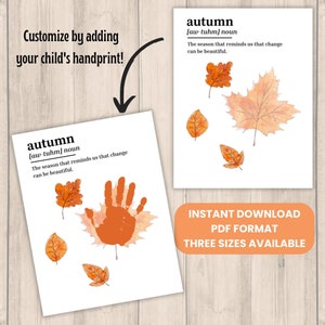 Fall Handprint Craft Bundle, Thanksgiving Printable Autumn Leaves ...