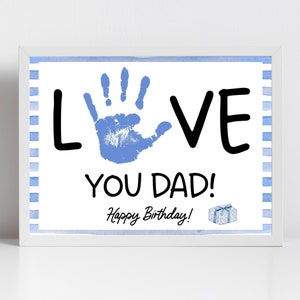Dad Birthday Handprint Gift From Kids, Printable | DIY Birthday Card ...