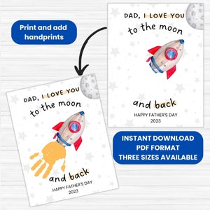 Fathers Day Handprint Art Craft, PRINTABLE Gift for Dad From Kids ...