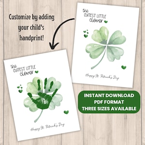 St Patricks Day Handprint Art Craft, Printable | Saint Patricks Day ...