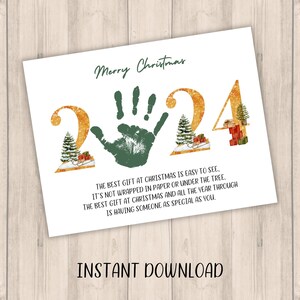 Christmas Handprint Art Craft, Printable, Holiday DIY Card Gift for ...